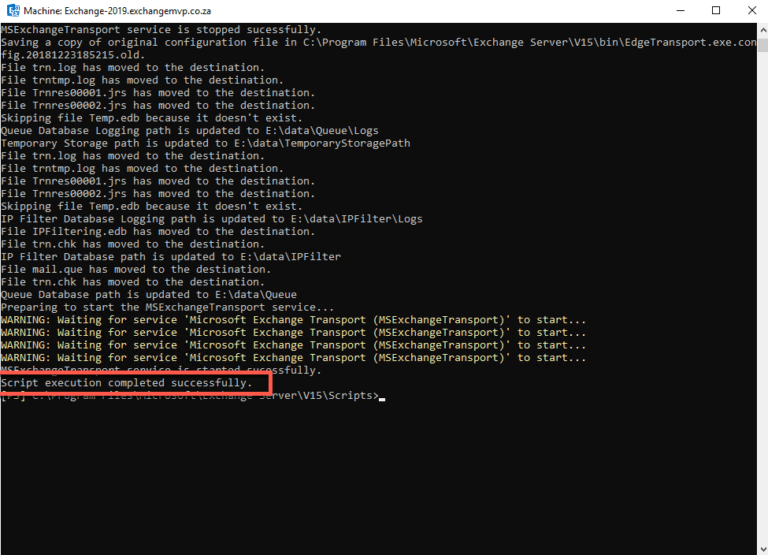 Exchange 2019 - Move Transport Database to new drive. - Everything-PowerShell