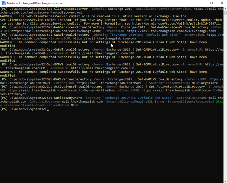Exchange 2019 - Change the URL's with PowerShell - Everything-PowerShell