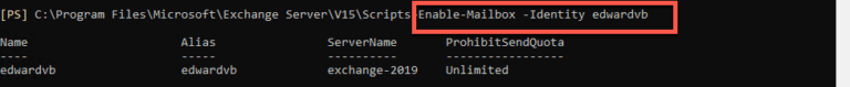 Exchange 2019 - Enable mailbox with PowerShell - Everything-PowerShell