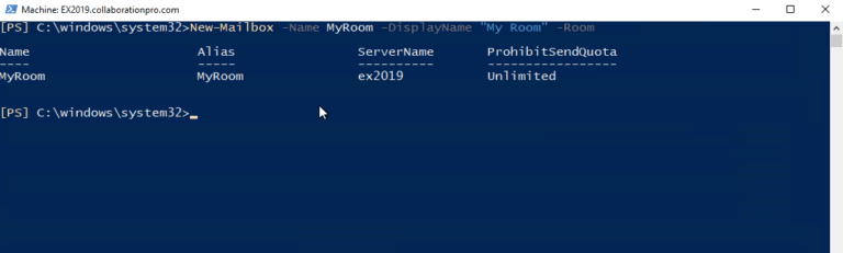 Exchange 2019:- Create a Room mailbox using the Exchange Management Shell - Everything-PowerShell