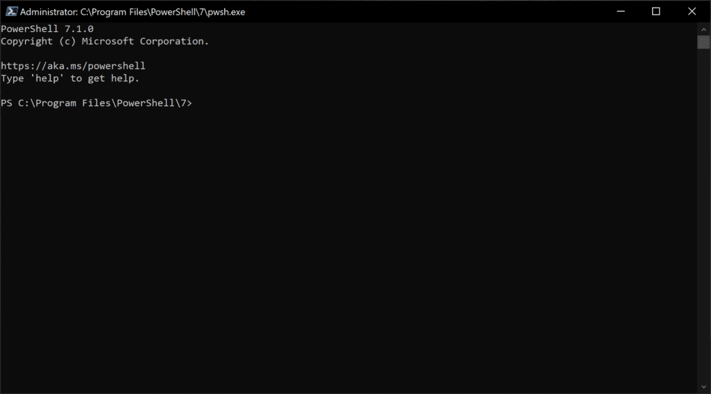 PowerShell V7:- Upgrade from V7.0.3 to V7.1.0 from the command line. - Everything-PowerShell