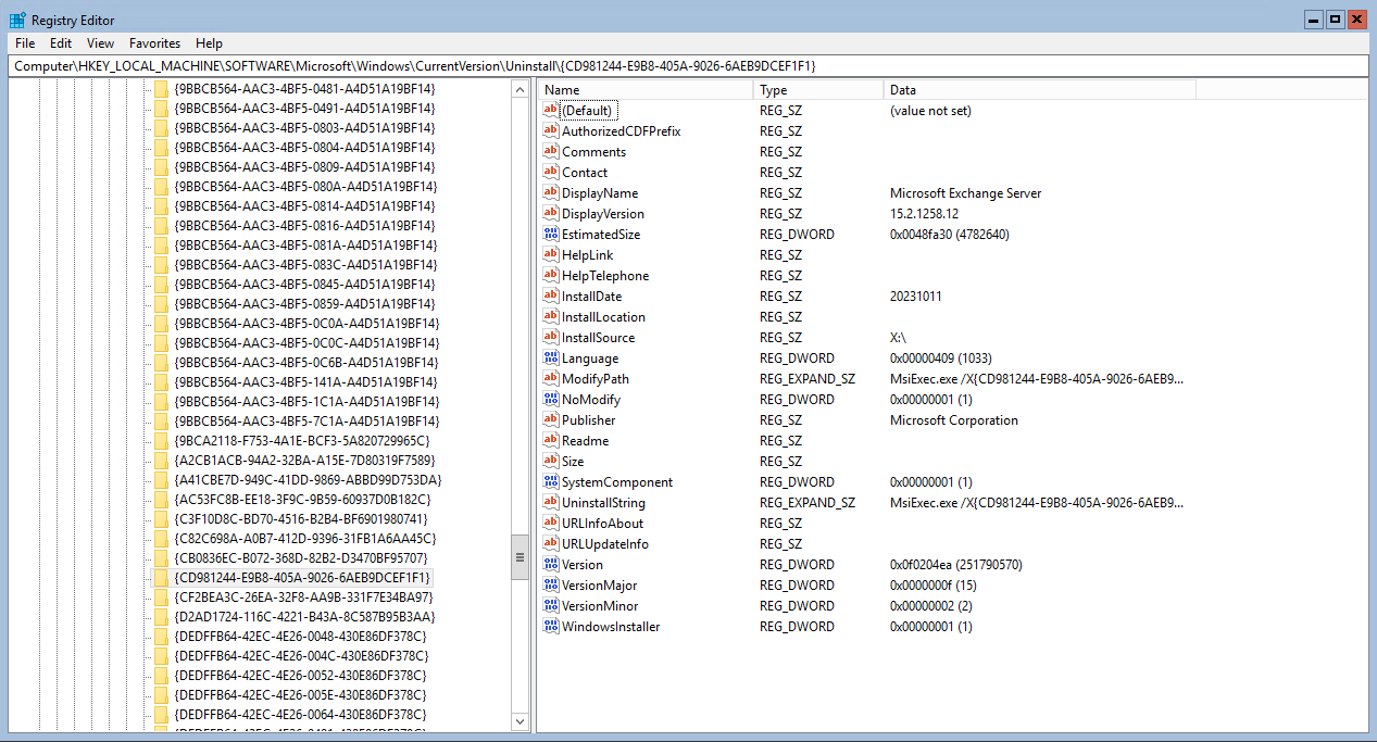 Exchange 2019:- Find the registry key to uninstall Exchange from the command line - Everything ...