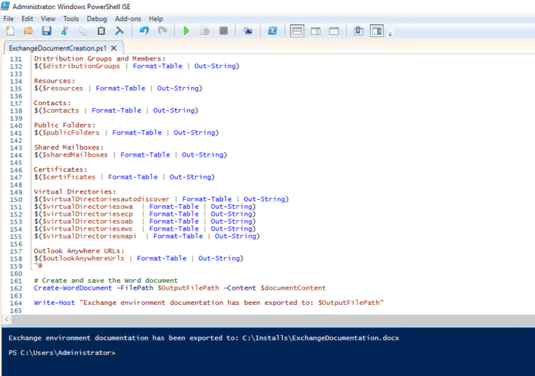Exchange 2016/2019:- Document your environment with PowerShell ...