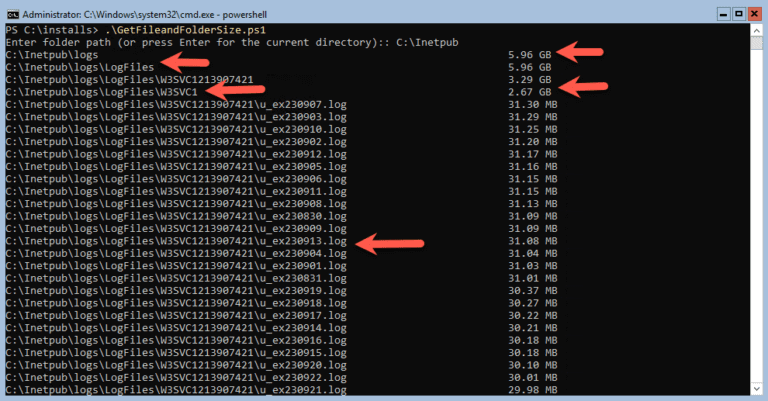 Display The Folder Size And The Files Contained Within It Using Powershell Everything Powershell